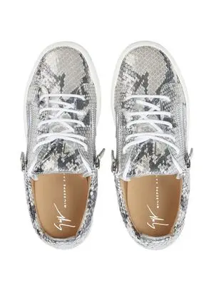 GIUSEPPE ZANOTTI Gail Snakeskin-effect Low-top Sneakers