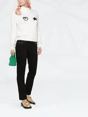 CHIARA FERRAGNI Studded Straight-leg Jeans