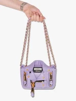 Moschino Biker Leather Shoulder Bag