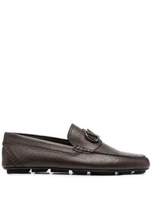 Valentino Garavani Vlogo Signature Leather Driving Loafers