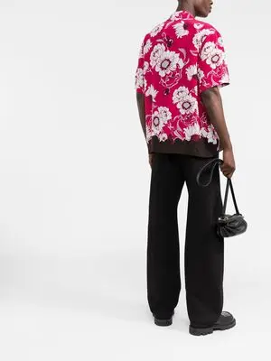 Valentino Garavani Floral-print Short-sleeved Shirt - Pink