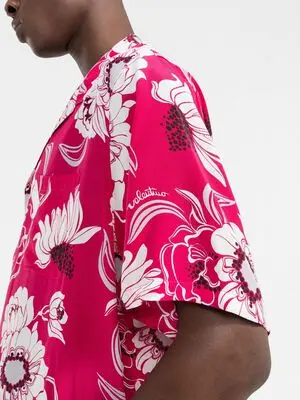 Valentino Garavani Floral-print Short-sleeved Shirt - Pink