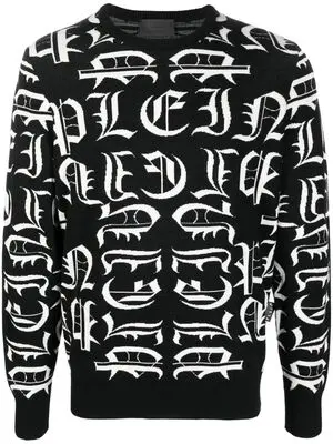 Philipp Plein Logo-embroidered Crew Neck Sweater