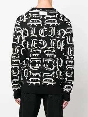 Philipp Plein Logo-embroidered Crew Neck Sweater