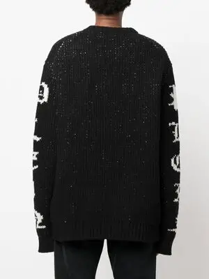 Philipp Plein Skull Intarsia-knit Jumper - Black