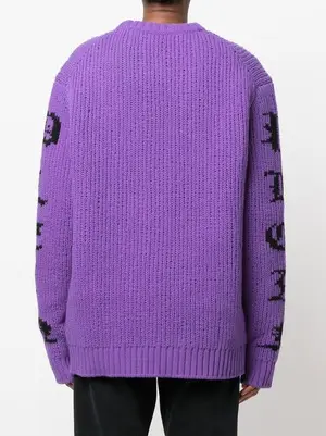 Philipp Plein Skull Intarsia-knit Jumper - Purple