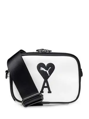 Puma X Ami Paris Small Logo-Embroidered Messenger Bag - White
