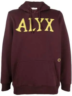 1017 Alyx 9sm Logo-print Long-sleeved Hoodie - Red