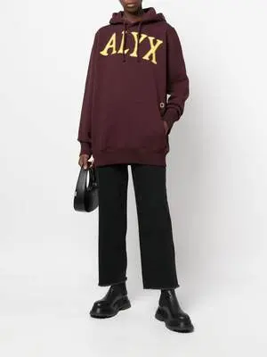 1017 Alyx 9sm Logo-print Long-sleeved Hoodie - Red