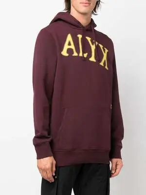 1017 Alyx 9sm Logo-print Long-sleeved Hoodie - Red