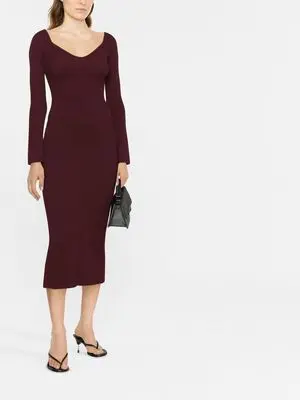 Khaite Ribbed Knit Midi Dress