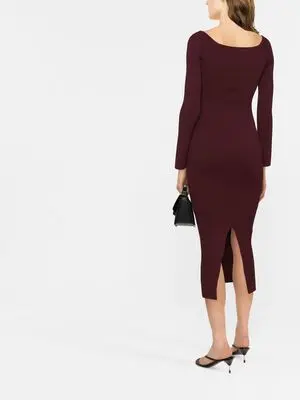 Khaite Ribbed Knit Midi Dress