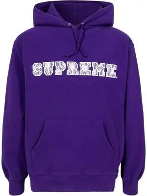 Supreme Lace Logo Hoodie - Purple