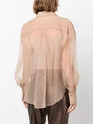 Brunello Cucinelli Sheer-design Silk Shirt