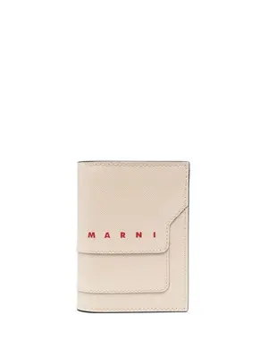 Marni Logo-print Bi-fold Wallet - Neutrals