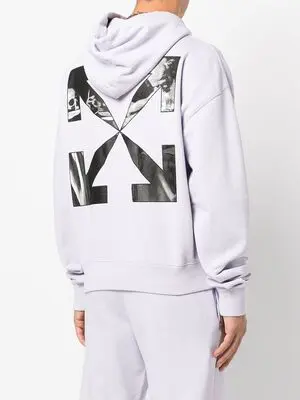 Off-White Arrows-print Hoodie - Purple