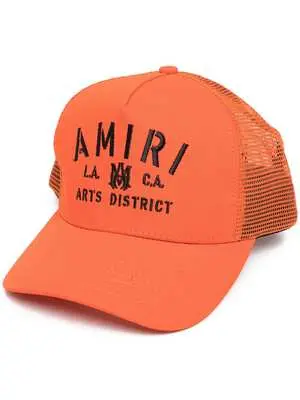Amiri Logo Embroidered Trucker Hat - Orange