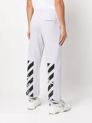 Off-White Diag Stripe-print Track Pants - Purple