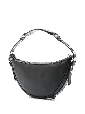 By Far Grained-leather Curved Shoulder Bag - Black