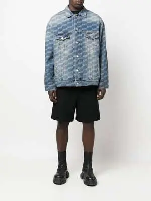 Balenciaga Logo-print Washed Denim Jacket