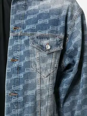 Balenciaga Logo-print Washed Denim Jacket
