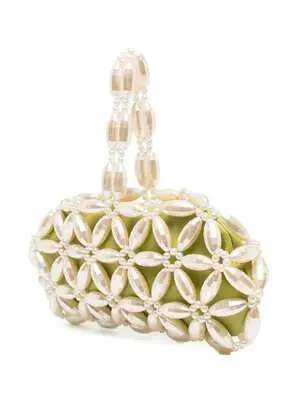 0711 TBILISI Pearl Embellished Tote Bag - Yellow