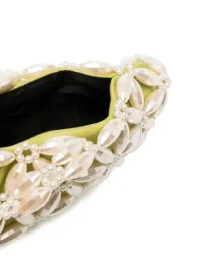 0711 TBILISI Pearl Embellished Tote Bag - Yellow