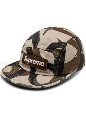 Supreme Military-print Camp Cap - Brown