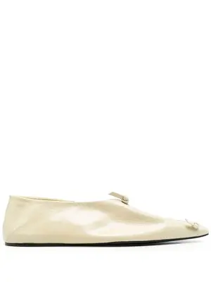 JIL SANDER Whipstitch-detail Ballerina Shoes - Green