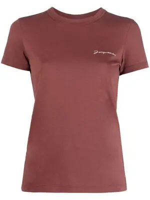 Jacquemus Le T-shirt Brode Logo-embroidered Top