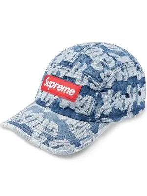 Supreme Jacquard Denim Camp Cap - Blue | Editorialist