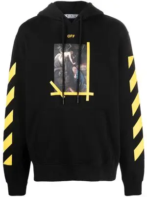 Off-White Caravaggio-print Hoodie - Black