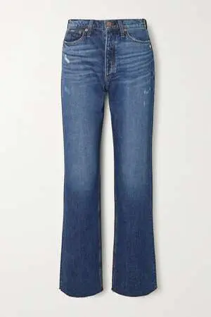 Rag & Bone Alex Distressed High-rise Straight-leg Organic Jeans