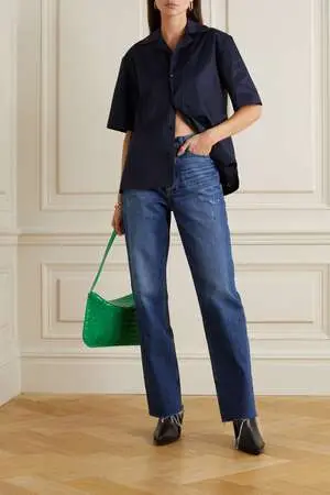 Rag & Bone Alex Distressed High-rise Straight-leg Organic Jeans