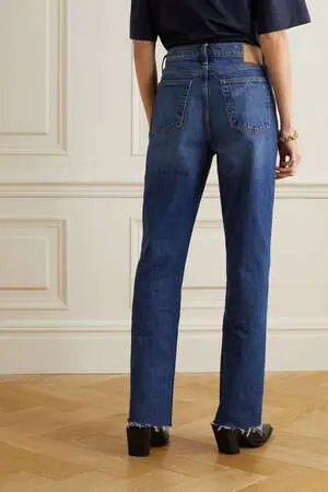 Rag & Bone Alex Distressed High-rise Straight-leg Organic Jeans