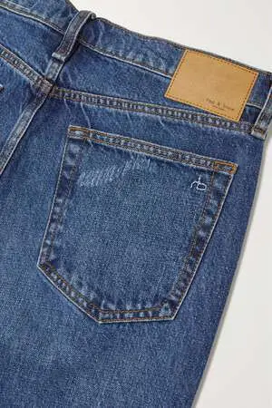 Rag & Bone Alex Distressed High-rise Straight-leg Organic Jeans