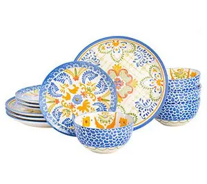 LAURIE GATES Tierra 12-piece Round Stoneware Di Nnerware Set - One-color