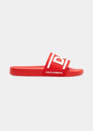 Dolce & Gabbana Logo Pool Slides Red/white