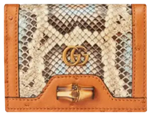 Gucci Diana Python Card Case Wallet Precious
