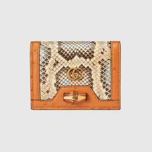 Gucci Diana Python Card Case Wallet Precious
