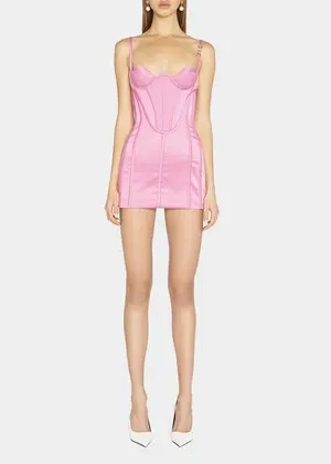 Versace Medusa Corset Mini Dress - Pink