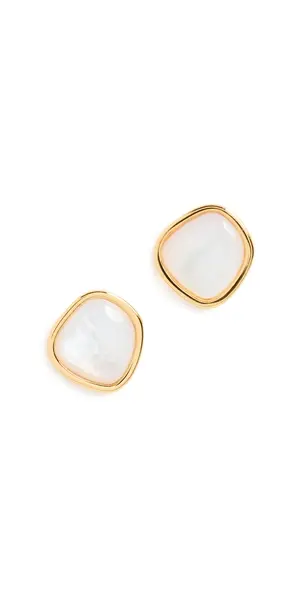 LIZZIE FORTUNATO Bay Stud Earrings In Mother-of-pearl - White