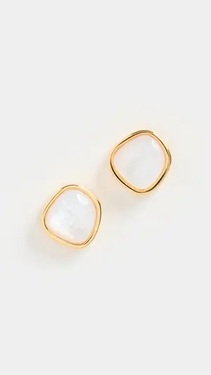 LIZZIE FORTUNATO Bay Stud Earrings In Mother-of-pearl