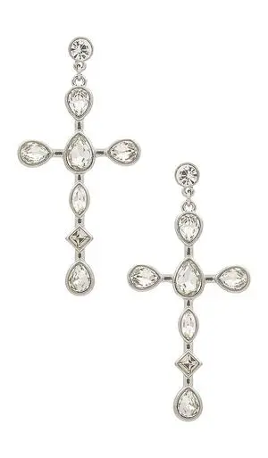 8 Other Reasons Cross Dangle Earrings - Silver