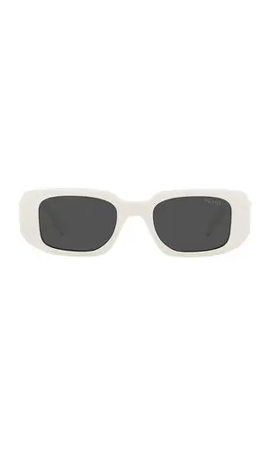 Prada Scultoreo Narrow Sunglasses - White & Dark Grey