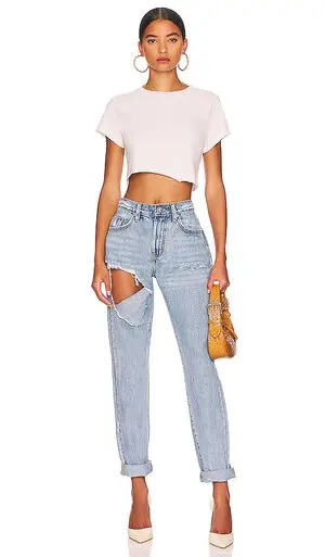 RE/DONE X Hanes Cropped 60's Slim Tee