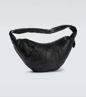 LEMAIRE Croissant Large Leather Shoulder Bag - Black