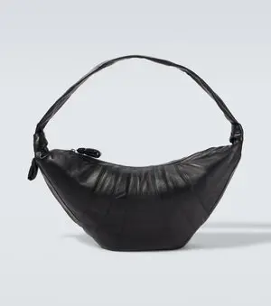 LEMAIRE Croissant Large Leather Shoulder Bag - Black
