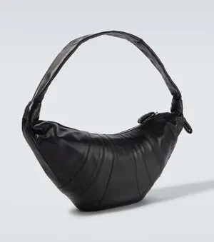 LEMAIRE Croissant Large Leather Shoulder Bag - Black