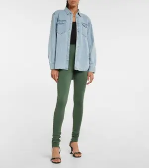 Wardrobe.NYC Side Split High-rise Leggings - Green